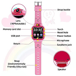2Pack Kids Smartwatch Watch,Touchscreen Children Smart Watch with Mp3 Pedometer Flashlight Games Radio for Age 4-12 Years