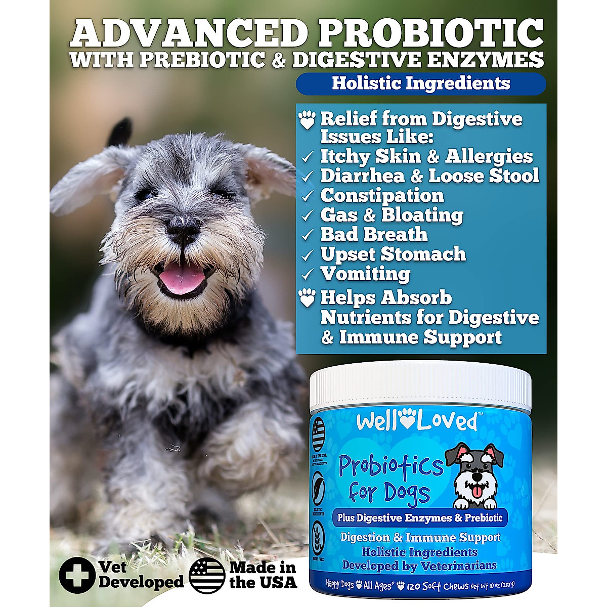 Well Loved Pumpkin & Probiotics Plus Probiotic Chews Bundle, Dog Probiotics and Digestive Enzymes, Dog Digstive Support