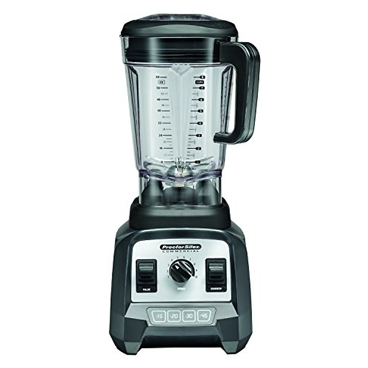 Proctor Silex Commercial 55000 High-Performance Blender, 2.4 Peak hp, Variable Speed Dial, BPA-Free 64 oz./1.8 L Container, 17.32" Height, 7.6" Width, 8.69" Length, Black