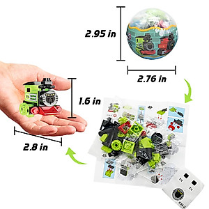 UMEELR Building Blocks, 12PCS Train Toys Surprise Eggs Sets, Easter Egg Train Building Blocks for Kids, Easter Gift, Party Prizes, Baby's First Birthday, Ages 2+