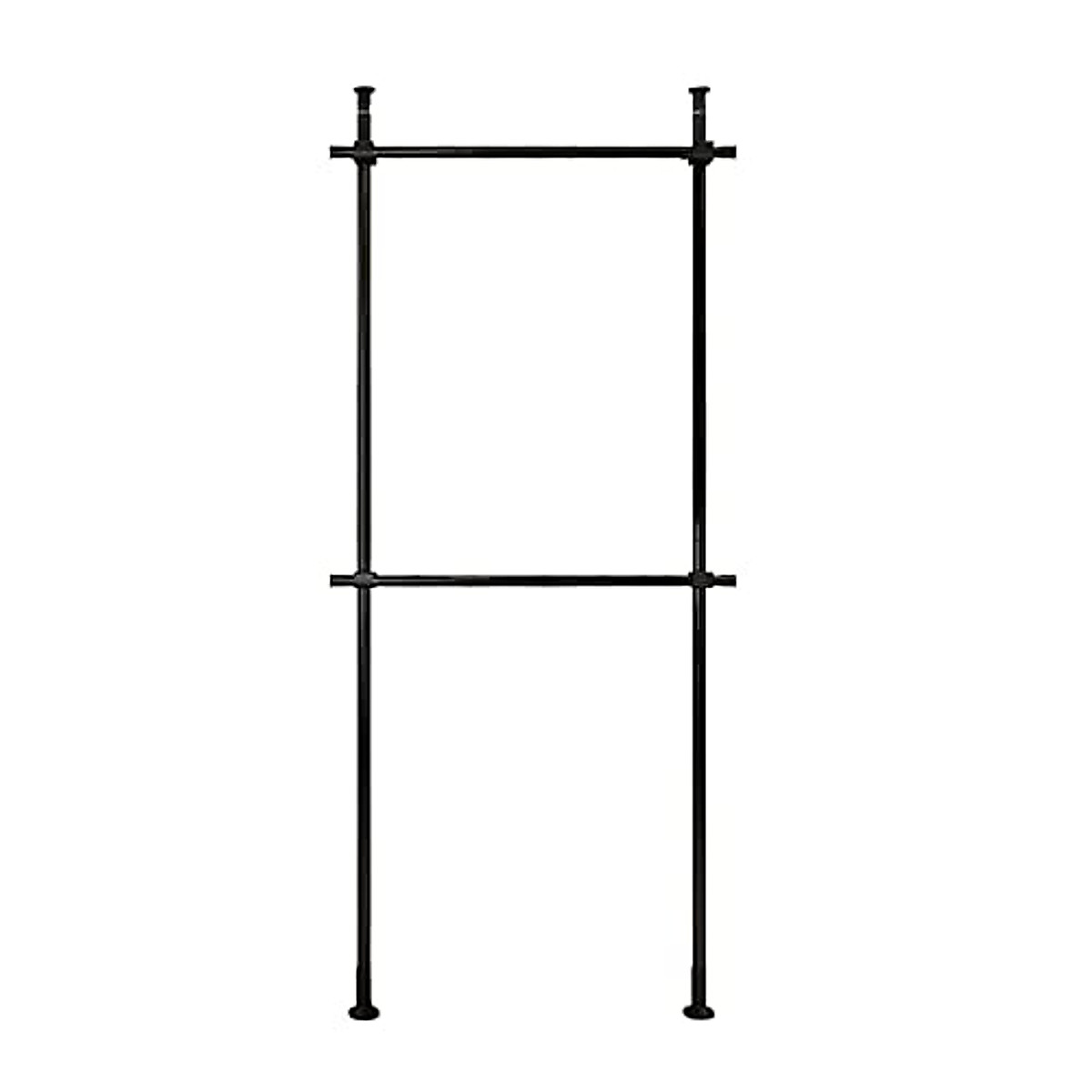 MhdunueSK 2 Layer Adjustable Height Clothes Hanger,Black Clothing Rack,Stainless Steel Clothes Hanger,Easy to Install Height 43.3-120 Inches Length 27.5-43.3 Inches Black
