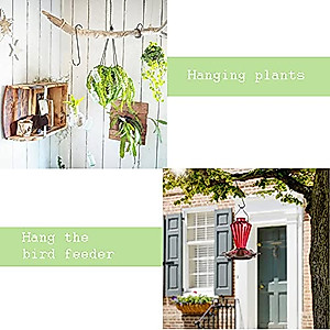 8 Pack S Hooks Heavy Duty 12 Inch Large S Shape Hooks for Hanging Plant Pots and Pans Steel Metal Hanger Hooks Black Long S-Hooks for Hanging Clothes, Plants, bird feeders, Garden Indoor Outdoor