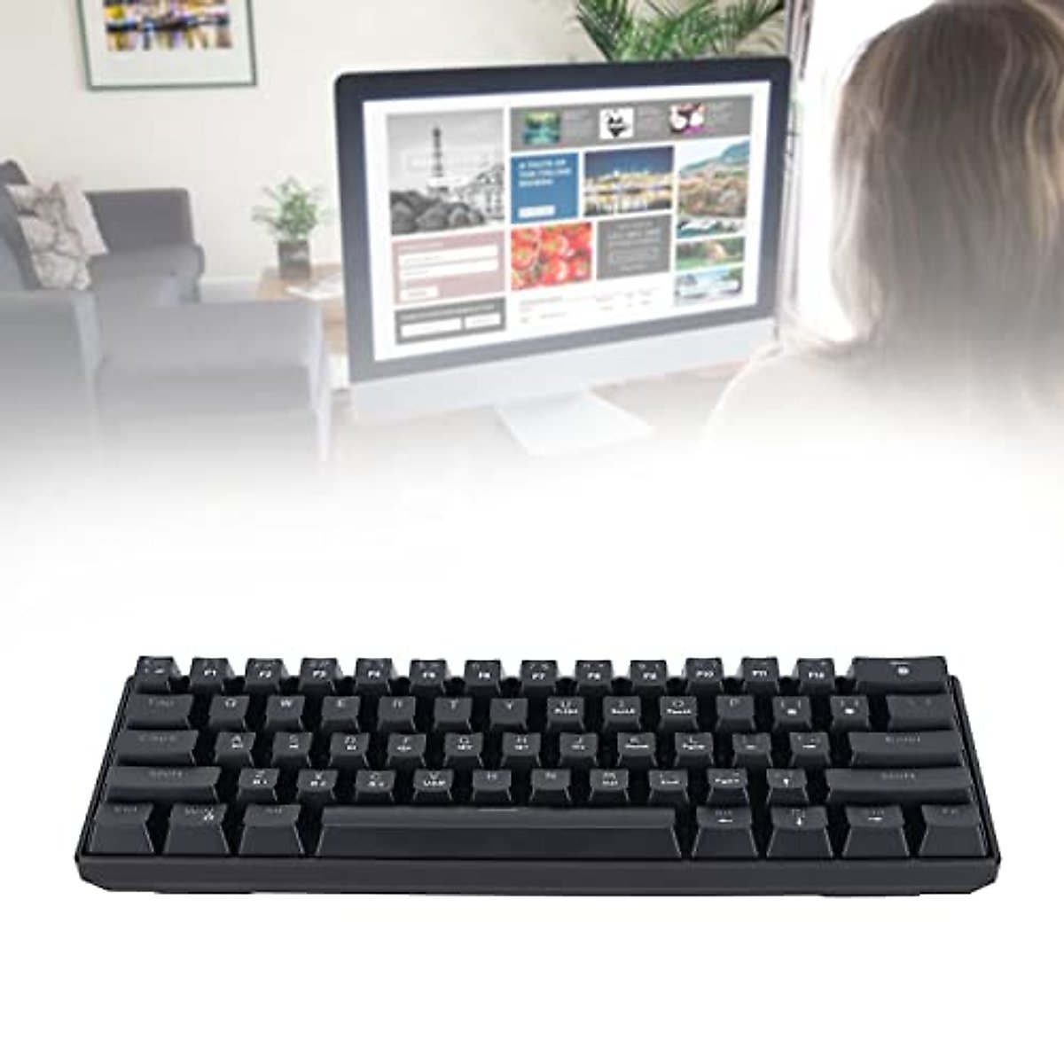 01 02 015 Mechanical Keyboard, Ultra Thin Gaming Keyboards Color Backlit for Universal Computers