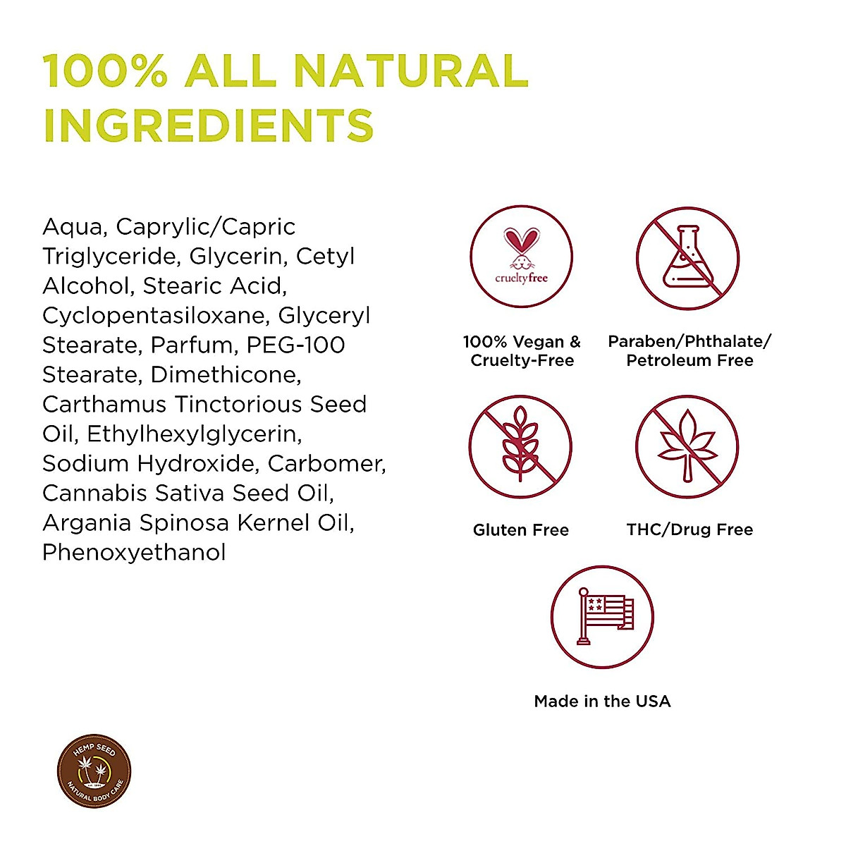 Hemp Seed Hand & Body Lotion, Nag Champa Scent - 16 Fl Oz - Soothe Dry Skin - Argan Oil, Hemp Seed Oil - Light, Non-Greasy Formula - Vegan & Cruelty Free