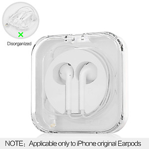 pzoz Earbuds Case Compatible for Apple iPhone/iPad/iPods EarPods, Earphones Cord Organizer Cover Wired Manager Holder Wrap Winder Mini Storage Carrying Cable Management