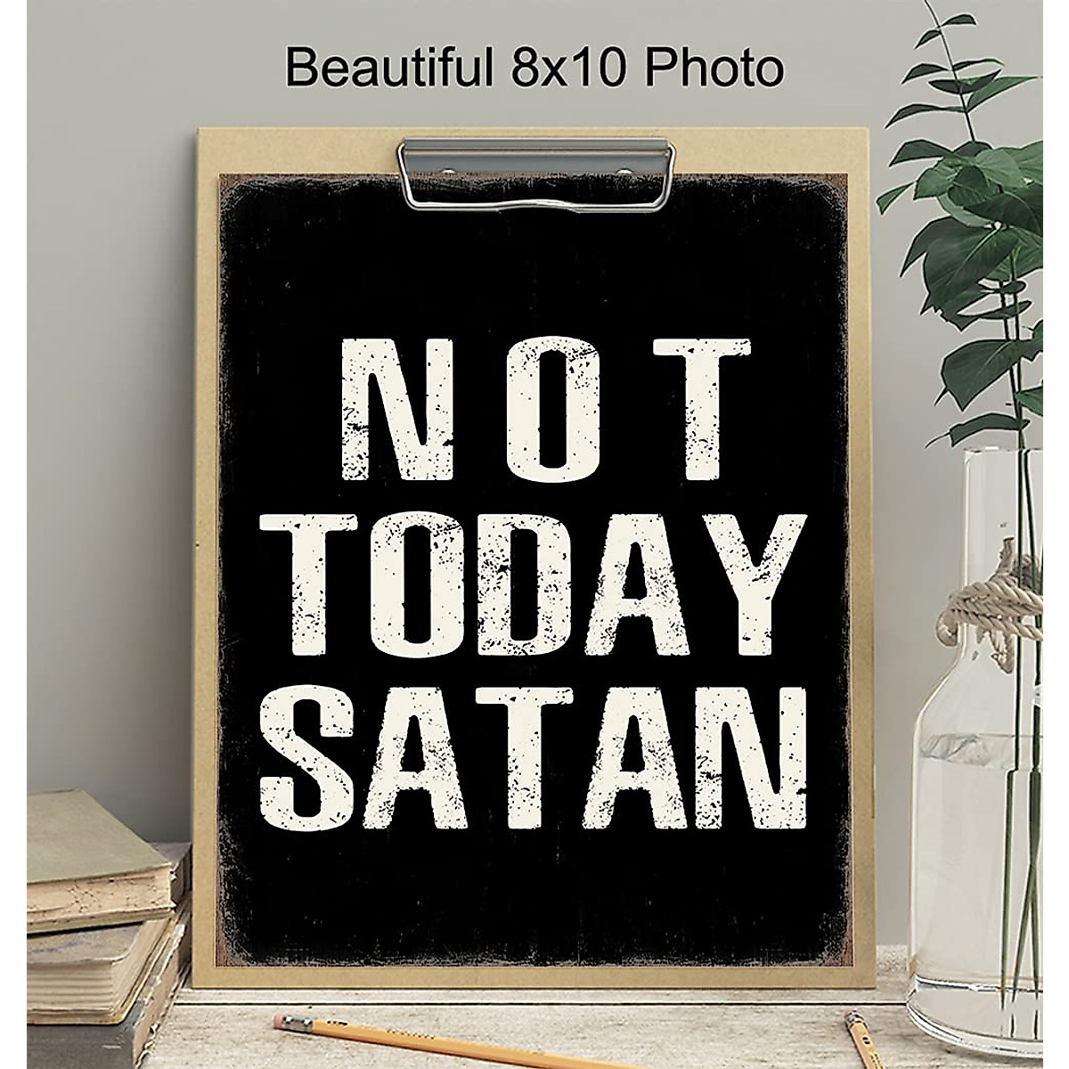 Inspirational Spiritual Religious Wall Art & Decor - Christian Catholic Gifts for Men, Husband, Him - Motivational Poster Picture Print Sign - God Wall Decor - Office, Man Cave, Church