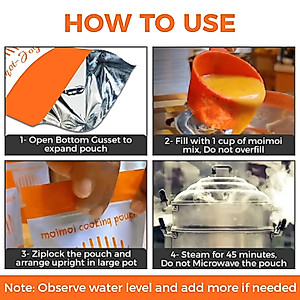 MoiMoi Cooking Pouch Pack of 100 - Perfect for Moi Moi, Ekuru, Agidi, Eko, Ogi, & More - Cut Cooking Time by 80% - BPA-Free, Reusable Bags