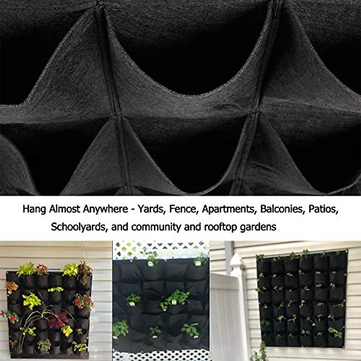 Artilife Vertical Wall Hanging Planters with 36 Pockets Outdoor Large Grow Bags for Herbs, Succulents, Artificial Plants or Flowers, Great for Garden and Patio Decoration