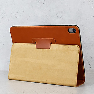 Casemade Real Leather Case Compatible with iPad 10.9” 10th Gen (2022) - Full-Grain Leather Cover, Auto Sleep/Wake, Dual Stand Position (Tan)