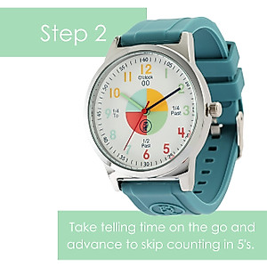 OWLCONIC Telling Time Teaching Clock - Bundled with Kids Watch. Learn to Tell Time Resources. Teal