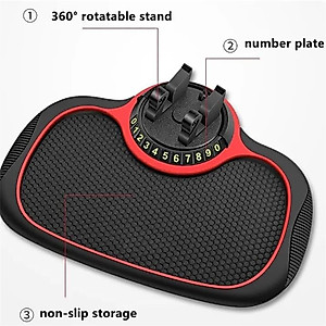 Flewsail Phone Mat, Flewsail Multifunction Car Anti-Slip Mat Auto Phone Holder, Silicone Car Phone Holder Pad Mat Dashboard Antislip Stand, Anti Skid Car Dashboard Sticky Pad (Black)