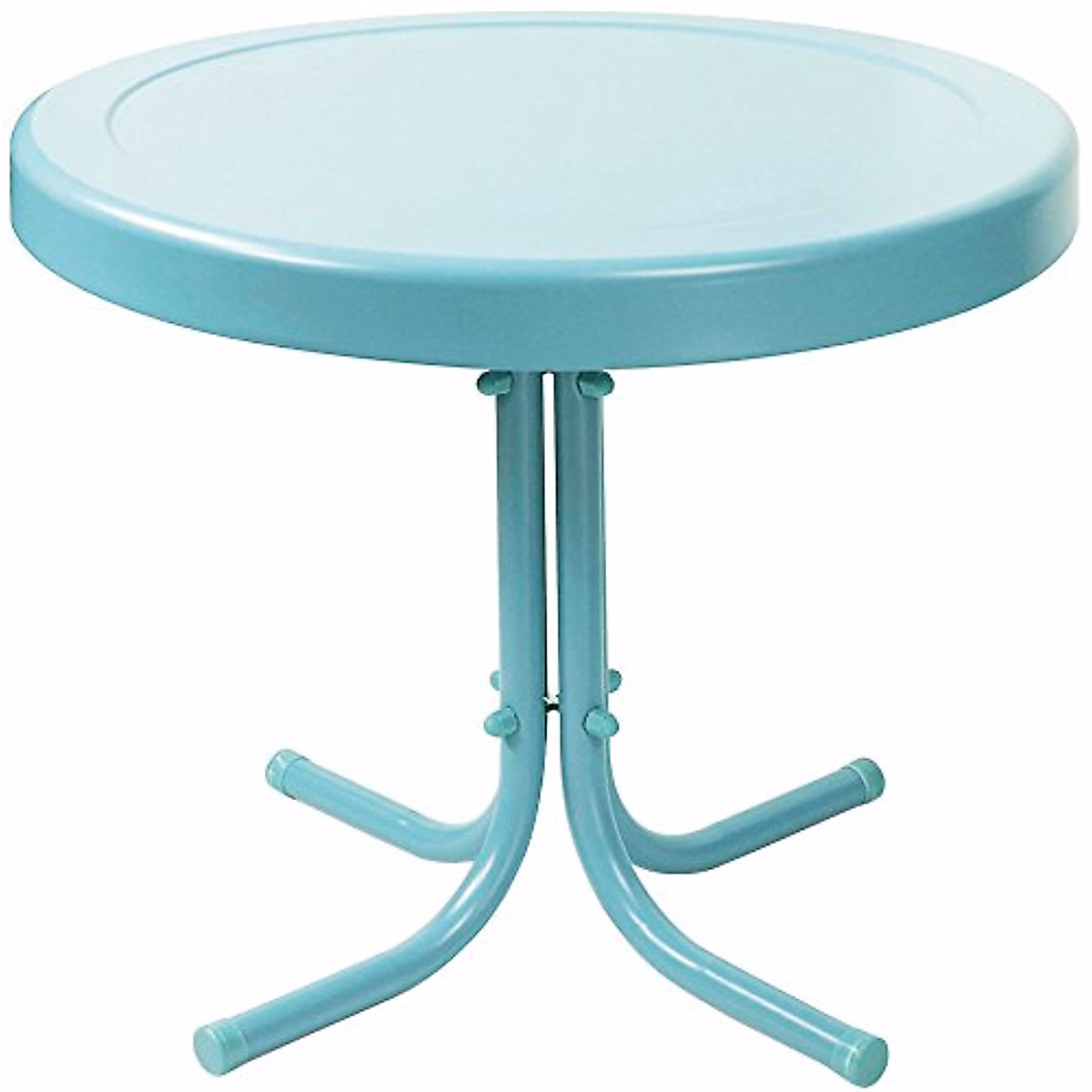 Crosley Furniture Gracie 3-Piece Retro Metal Outdoor Conversation Set with Side Table and 2 Chairs - Caribbean Blue