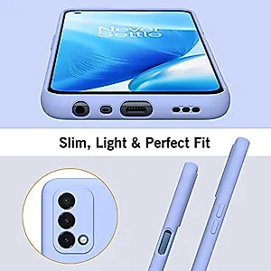 Foluu for OnePlus Nord N200 5G Case, Liquid Silicone Gel Rubber Bumper Case with Soft Microfiber Lining Cushion Slim Hard Shell Shockproof Protective Cover for OnePlus Nord N200 5G 2021 (Purple)