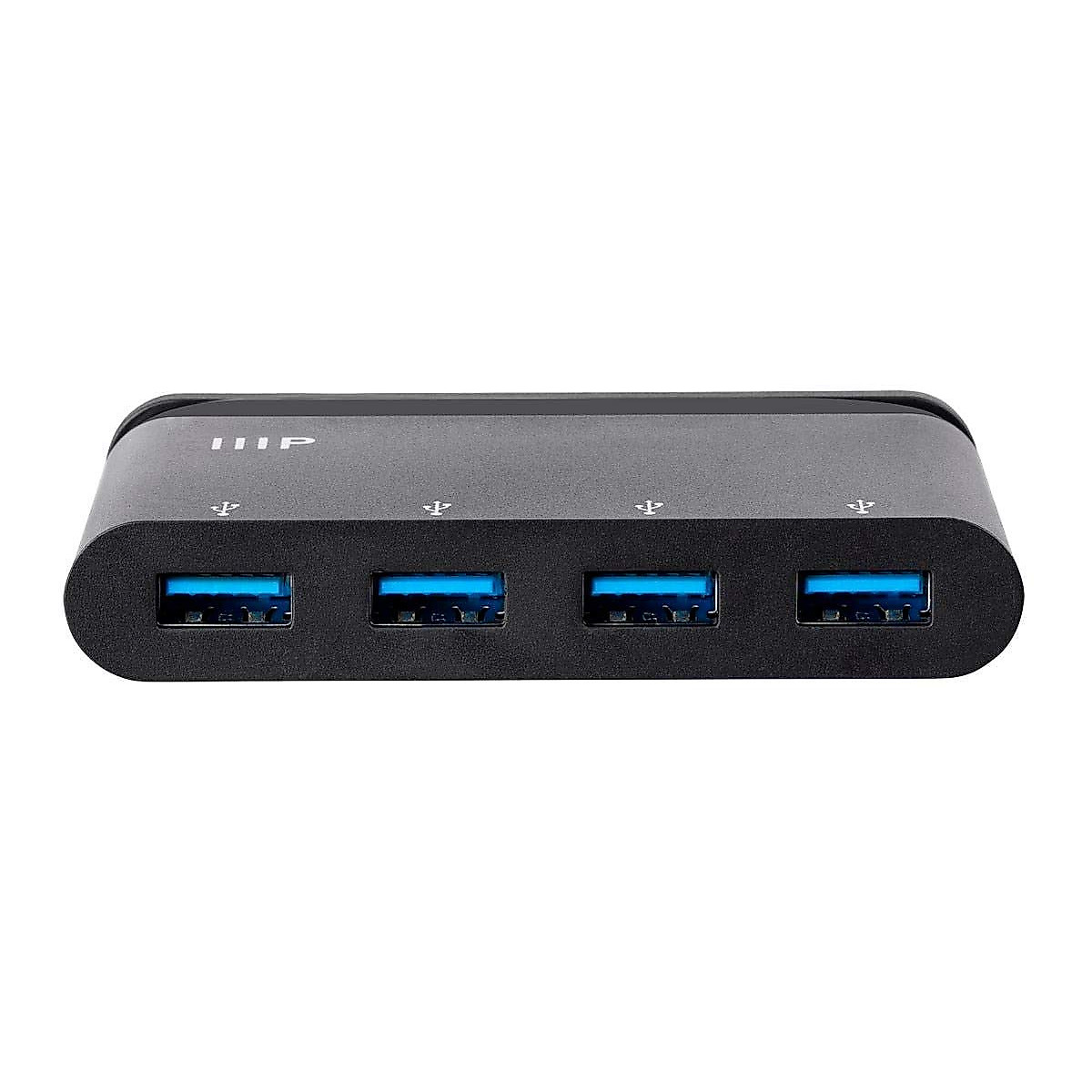 Monoprice 133570 USB-C to 4-Port/USB 3.0 Hub Adapter - Black with Folding USB Type-C Connector - Mobile Series