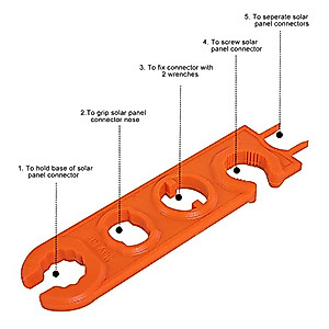 2 Pcs Solar Connector Wrench Tool Kit Assembly Disconnect Removel Spanner for Solar Panel Connector PV Extension Cable Wire Kit