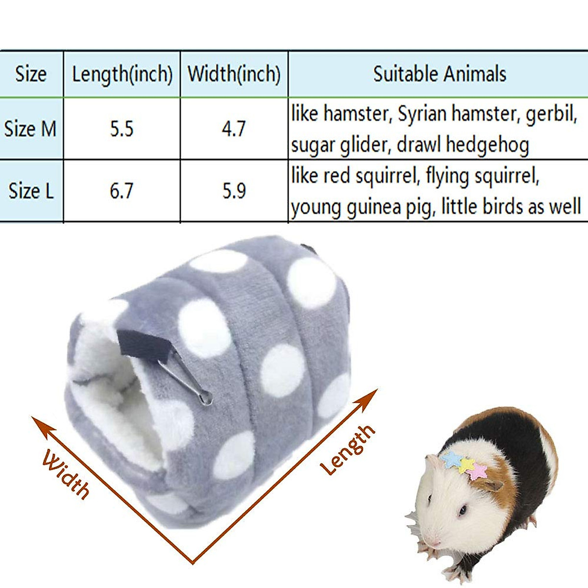 Oncpcare Winter Warm Small Animals Bed Playing Soft Hamster Bed Sleeping Cute Hamster Hammock Birds House Hanging Resting for Gerbil Young Guinea Pig Degu Drawl Hedgehog