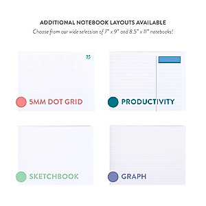 Erin Condren 7" X 9" Spiral Bound College Ruled Notebook - Star Wars Watercolor Leia, 160 Lined Page Note Taking & Writing Notebook, 80Lb Thick Mohawk Paper, Stickers Included