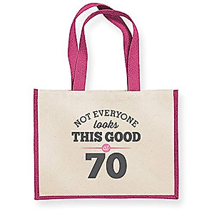 D Design Invent Print! 70th Birthday Keepsake Gift Bag for Women 70 Novelty Shopping Tote Seventy