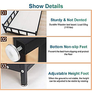 LXLA Deluxe Large Dogs Bed, Metal Elevated Pet Cot with Soft Mat, Adjustable Height Non Slip Foot, for Medium & Large Dogs, Easy Install (Size : L 101×68×30cm)