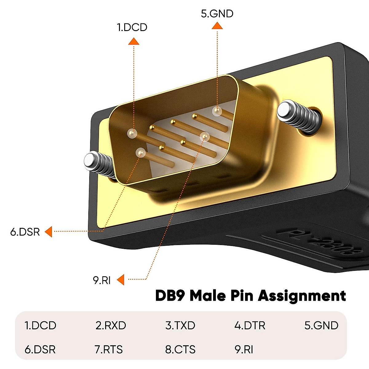 CableCreation 3.3 Feet USB to RS232 Serial Cable with Prolific PL2303 Chip, DB9 Adapter for Windows 11,10, 8.1, 8,7, Linux, Mac OS, 1M /Black