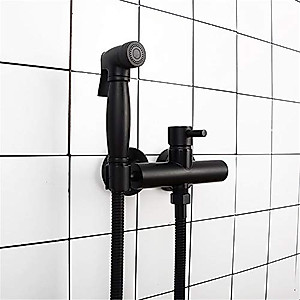 MINJING Toilet Bidet Sprayer, Hot and Cold Mixer, Bathroom Wall Mounted Toilet Bidet Faucet, Women Flusher Sprayer Kit,Gold