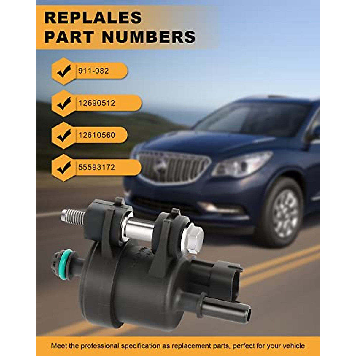 12690512 Vapor Canister Purge Valve Compatible with 2009-2017 Chevy Traverse Camaro Equinox Impala Caprice GMC Acadia Canyon Terrain Cadillac CTS SRX Buick LaCrosse Replace# 12610560 911-082