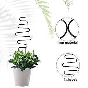 YEXEXINM 4 Pcs Indoor Plant Trellis for Climbing Plants -16inch Garden Metal Trellis for Potted Plants Outdoor Plant Support Stake for Small Planter Flowers Vegetables Rose Vine Pea Ivy