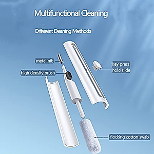 3 in 1 Headphone Cleaning Pen - Multifunctional Pen Cleaner, Retractable Earphone Cleaner for Smartphones, Cameras, Hearing Aids, Keyboards, Tablets