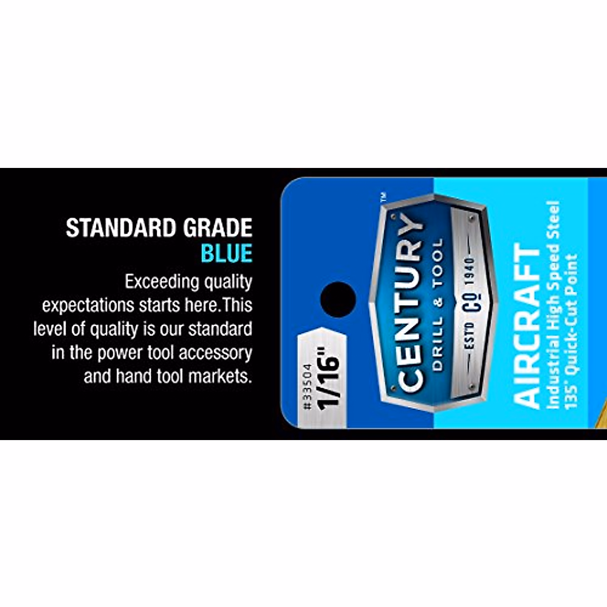 Century Drill & Tool 33506 Aircraft Drill Bit, 3/32" by 6"