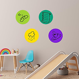 Colorful Dry Erase Dots Circles Whiteboard Marker Removable Stickers Spots Wall Decals for School Classroom Teachers Students Table & Desk, 8 Pack