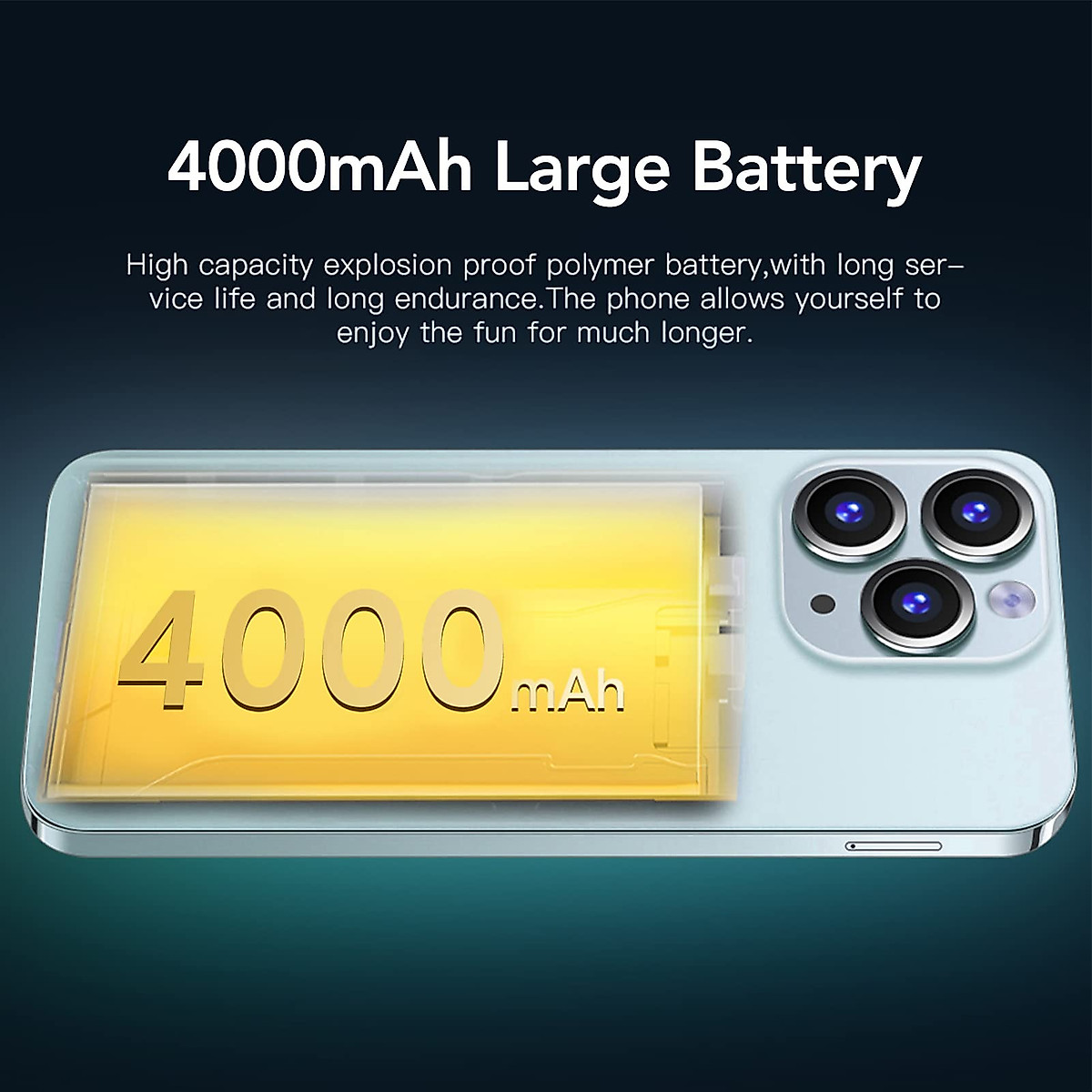 VBESTLIFE 6.1in Unlocked Smartphone 3G Cell Phone for Android, 6.1in HD Screen Dual Card Dual Standby Mobile Phone, 4000mAh Large Battery, Three Card Slots, Face Unlock(Blue)