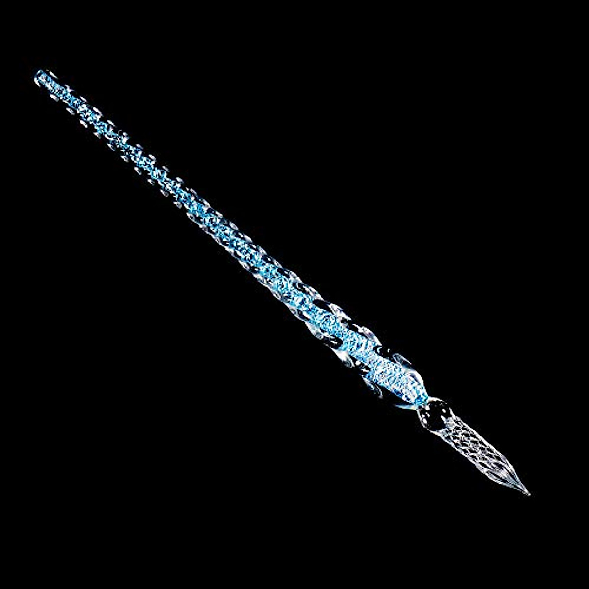 molshine Handmade Glass Dip Pen Crystal Calligraphy Pen Signature Dipped Pen for Artist Women Men Teens,Writing Drawing Decoration Gifts (blue)