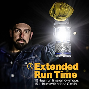 LUXPRO Rechargeable Dual-Power 1100 Lumen LED Lantern for Up to 150 Hours of Use - Camping Lantern with Built-in Power Bank - Dimmable LED Light with IPX4 Water-Resistant Rating