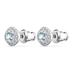 Swarovski Una Angelic Stud Earrings, with Aqua and Clear Crystals and Rhodium Plated Setting, an Amazon Exclusive