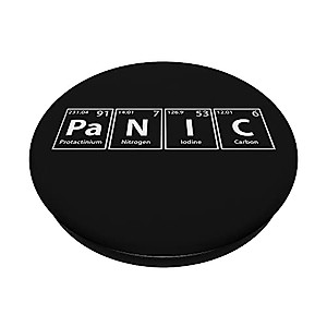 Periodic Tees Co. Panic (Pa-N-I-C) Periodic Table Elements Spelling PopSockets Stand for Smartphones