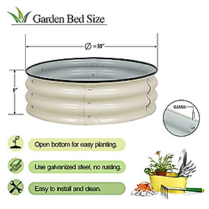 BPS Metal Raised Garden Bed 2-Pack 30''x30''x9'' Galvanized Planter Raised Garden Boxes for Flower Planters, Vegetables Herb