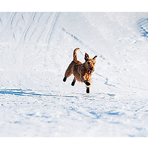 YAODHAOD Dog Shoes for Winter, Dog Boots & Paw Protectors, Fleece Warm Snow Booties for Puppy with Reflective Strip Anti-Slip Rubber Sole for Small Medium Size Dogs,Size 3: 1.5"x1.3" (L*W),Black