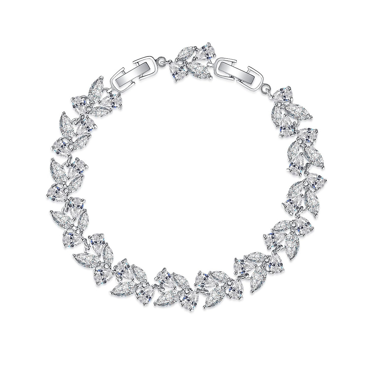 Wedding Tennis Bracelet for Brides Bridesmaid, Silver Marquise Cubic Zirconia Prom Jewelry, Silver Bracelet Wedding Party Jewelry for Women