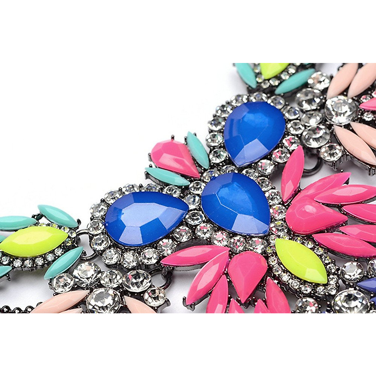 Lovage Colorful Resin Bubble Bib Statement Necklace Bohemian Chunky Collar Jewelry