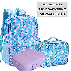 Fenrici Mermaid Backpack for Girls, Teens, Girls' Backpack for School, Kids' Bookbags with Padded Laptop Compartment, Mermaid Scale, Turquoise, Blue, 17 Inch
