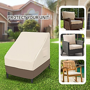 Roastove Patio Chair Covers, Lounge Deep Seat Cover, Heavy Duty and Waterproof Outdoor Lawn Patio Furniture Covers (2 Pack -35" D*38" W*31" H, Beige & Brown)…