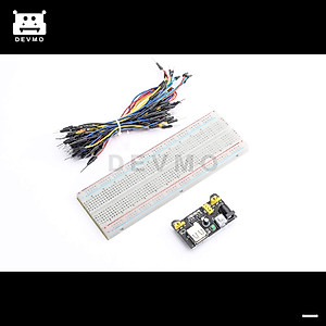 DEVMO 400/830 MB102 Point Breadboard 1660 Power Supply Module Tie Points Solderless Jumper Cables Jump Wire Compatible with Ar-duino