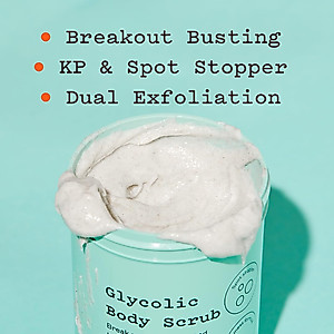 frank Body Glycolic Body Scrub | Vegan, Cruelty Free, Exfoliating Body Scrub | Helps to Fight Breakouts and Soothes Skin & Marks with AHA, Pumice, Witch Hazel, and Niacinamide | 8.82 oz / 250 g