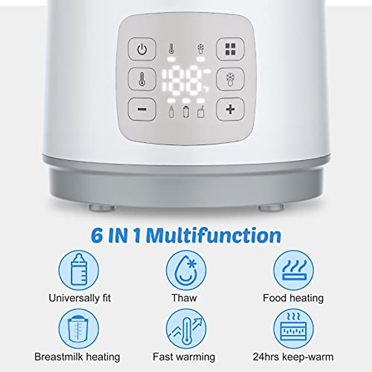 Baby Bottle Warmer, Baby Bottle Warmer for Breastmilk, Formula and Food, Fast Baby Food Heater, Milk Warmer with Defrost, Heat Baby Food Jars Function