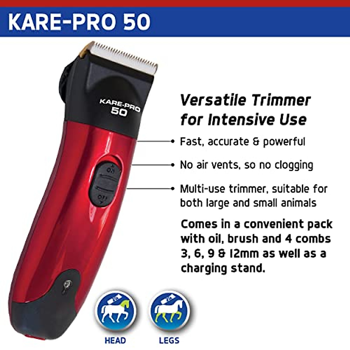 Liveryman Kare-Pro Horse & Pet Clipper & Trimmer – Titanium Coated Steel Blades Kare-Pro 50