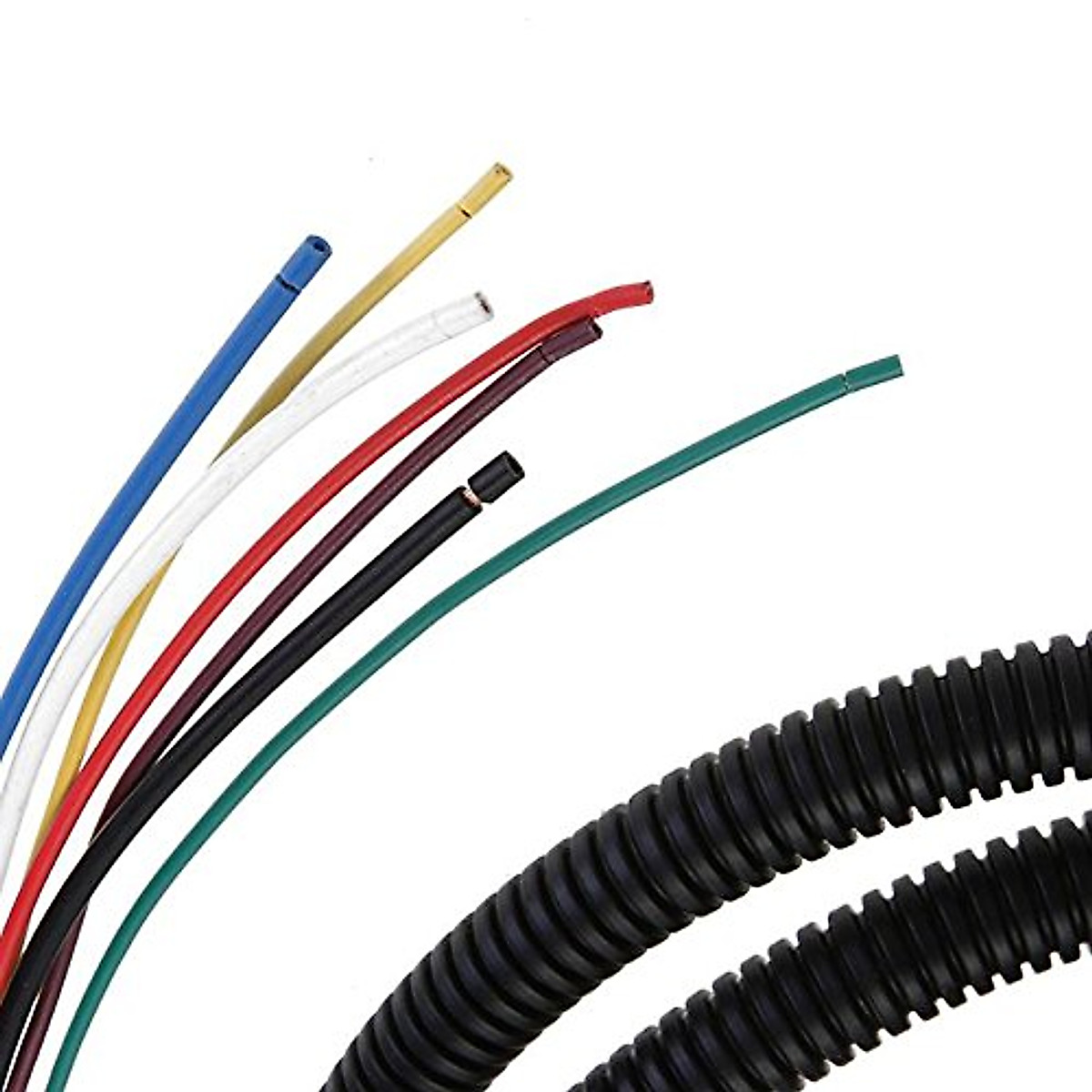 NEWSUN® 8.2ft RV-Ready 7-Way Plug Cord Wiring Harness, Brake & Light Control, Blade 7-Pin Trailer with Wire Cable, Ultimate Trailer Light Connector for All RVs