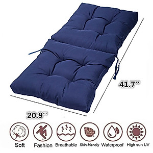 GPPSUNGD Waterproof Rocking Chair Cushion Patio Chair Cushion Outdoor Chair Cushions Set of Upper and Lower with Ties (Red)