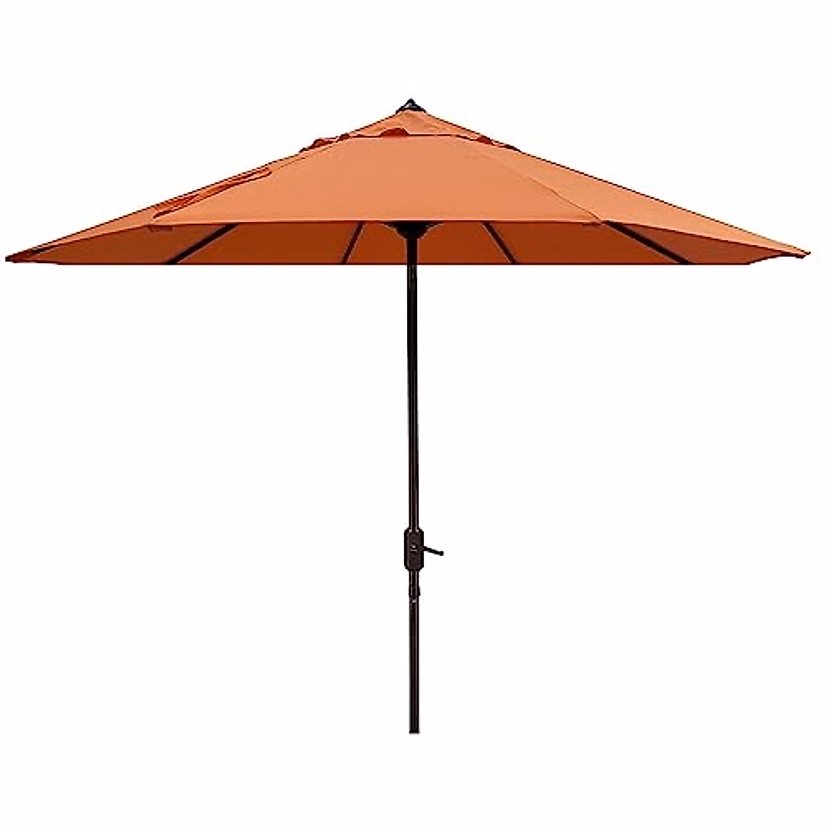 Bayside21 9' Patio Umbrella Outdoor Table Umbrella with Crank, Auto Tilt, Durable Solution Dyed Polyester Fabric Umbrella Canopy, Faded Resistant, UV Protection SPF 50+, Solartex Fabric Orange