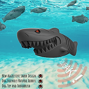 Dog Toys, Squeaky Dog Chew Toy - Tough & Durable Natural Rubber Dog Toy & Toothbrush for Pet Dental Care & Healthy Gums