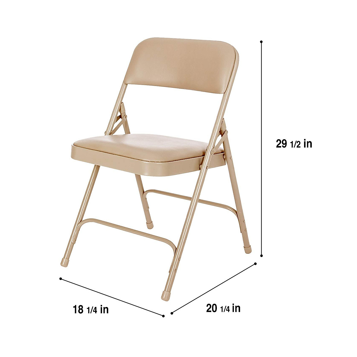 OEF Furnishings (4 Pack Premium Vinyl Padded Folding Chair, Beige